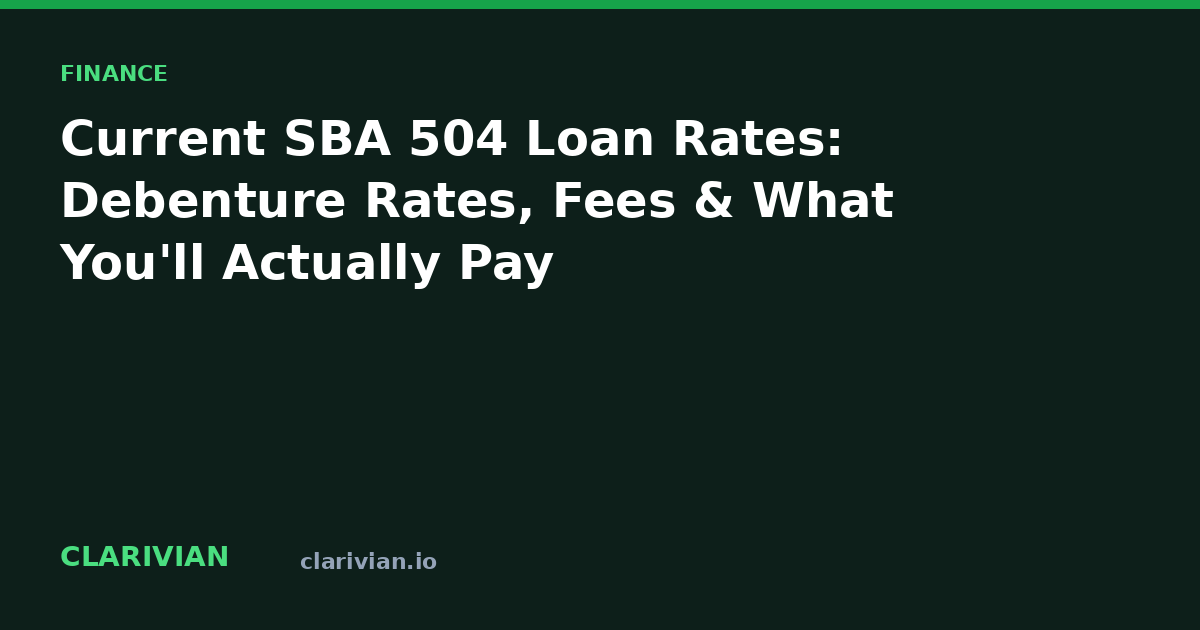 Current SBA 504 Loan Rates | Clarivian