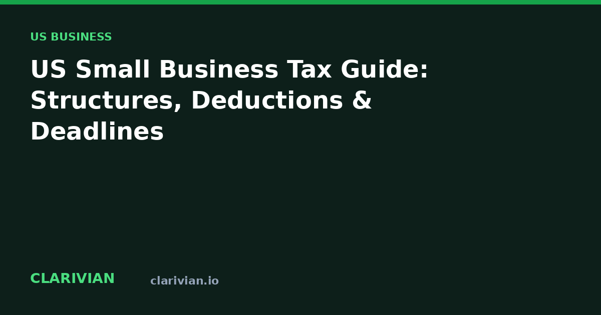 US Small Business Tax Guide | Rates & Deductions